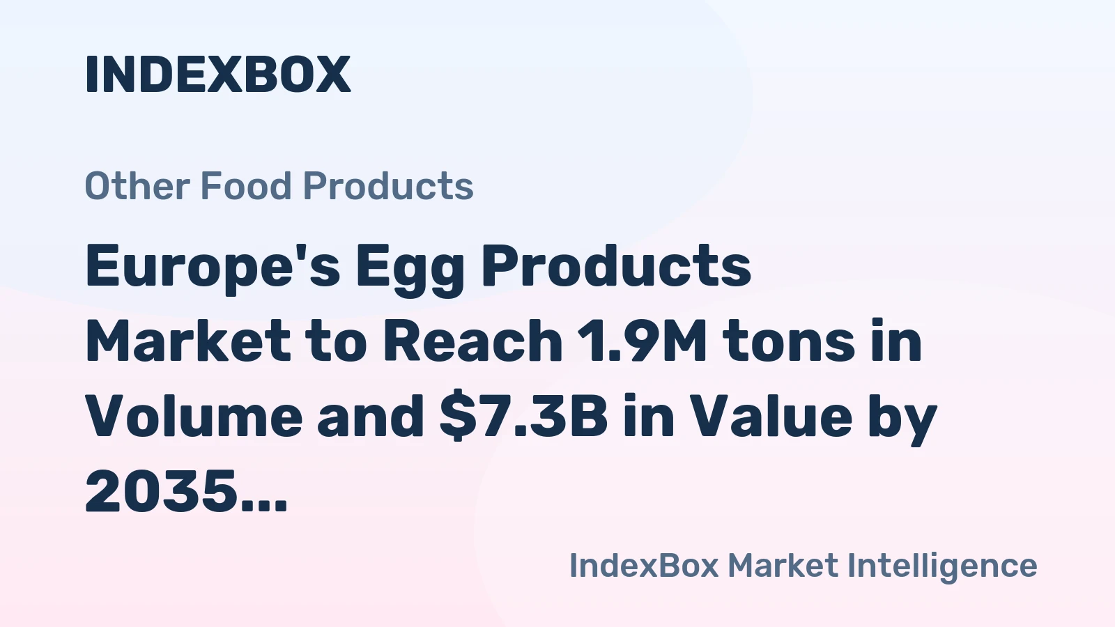 Europe's Egg Products Market to Reach 1.9M tons in Volume and $7.3B in Value by 2035, Driven by Increasing Demand