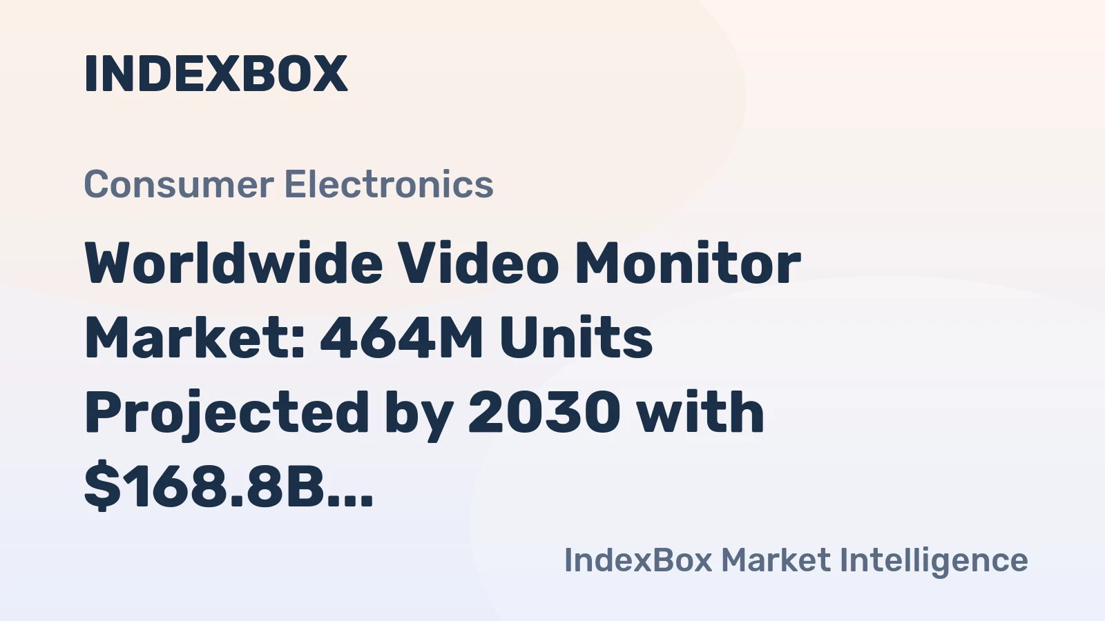Worldwide Video Monitor Market: 464M Units Projected by 2030 with $168.8B Value