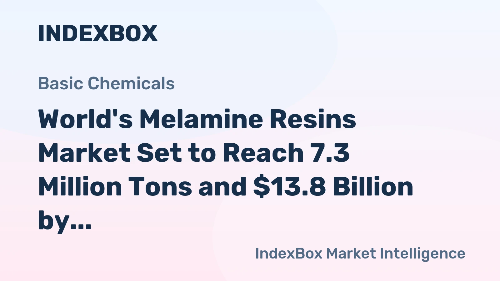 World's Melamine Resins Market Set to Reach 7.3 Million Tons and $13.8 Billion by 2035