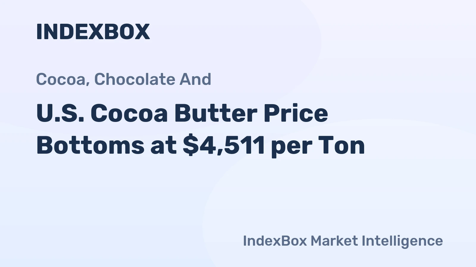 U.S. Cocoa Butter Price Bottoms at $4,511 per Ton