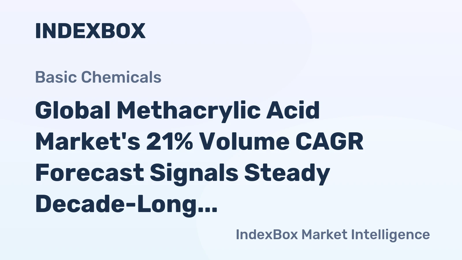 Global Methacrylic Acid Market's 21% Volume CAGR Forecast Signals Steady Decade-Long Expansion