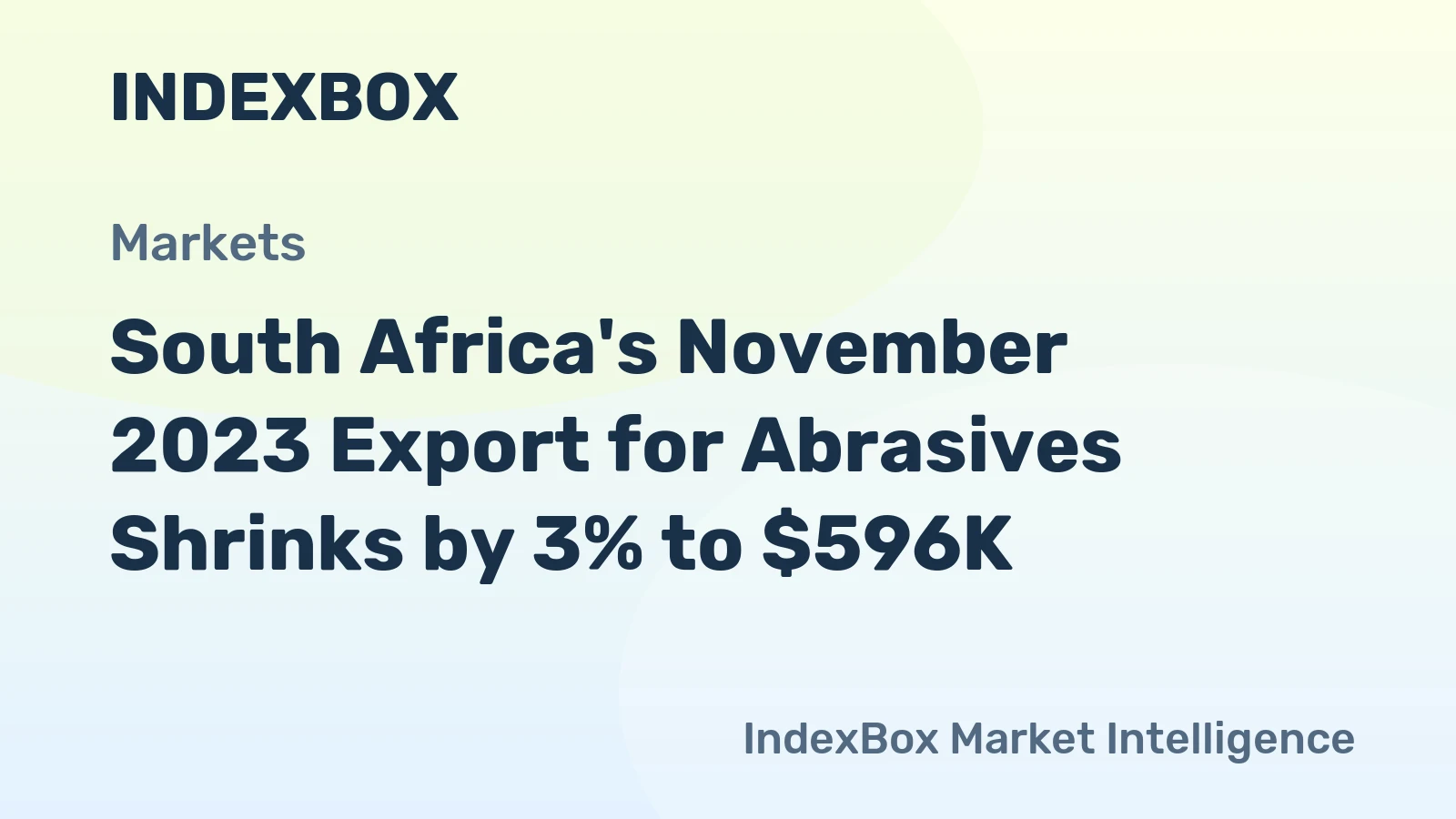 South Africa's November 2023 Export for Abrasives Shrinks by 3% to $596K