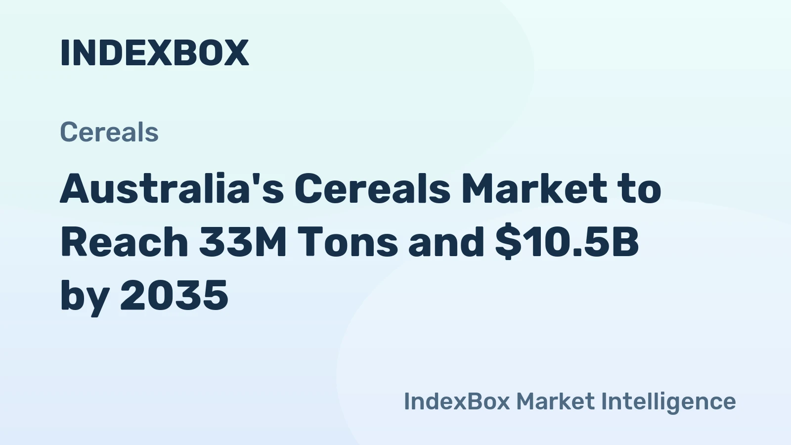 Australia's Cereals Market to Reach 33M Tons and $10.5B by 2035