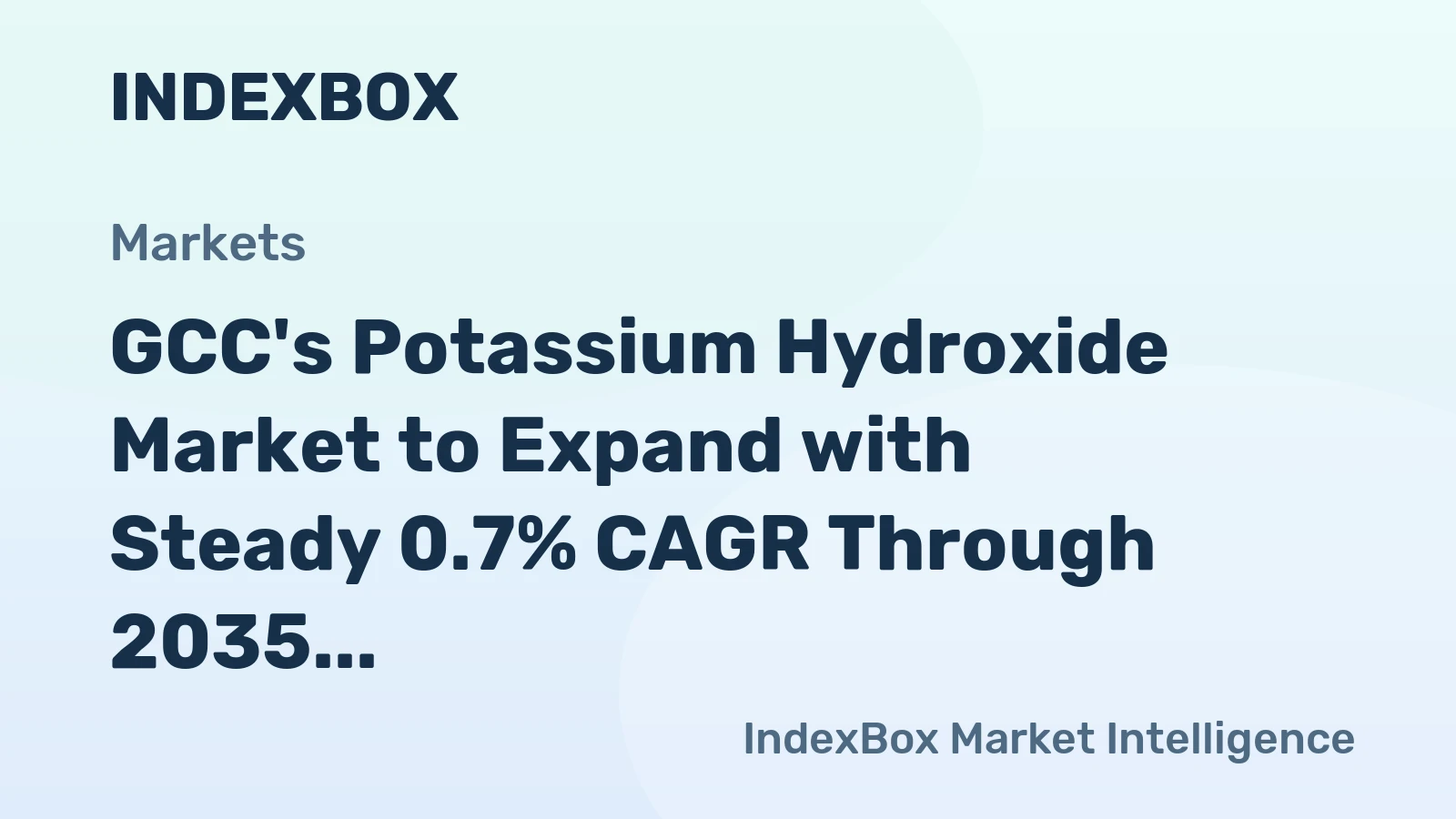 GCC's Potassium Hydroxide Market to Expand with Steady 0.7% CAGR Through 2035