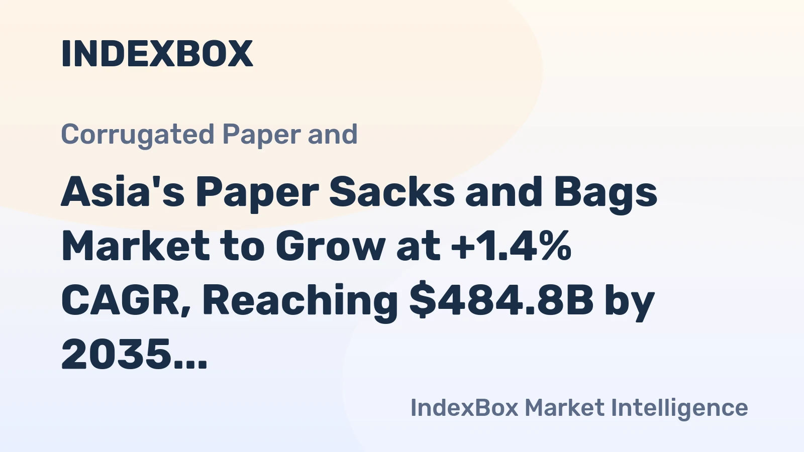 Asia's Paper Sacks and Bags Market to Grow at +1.4% CAGR, Reaching $484.8B by 2035