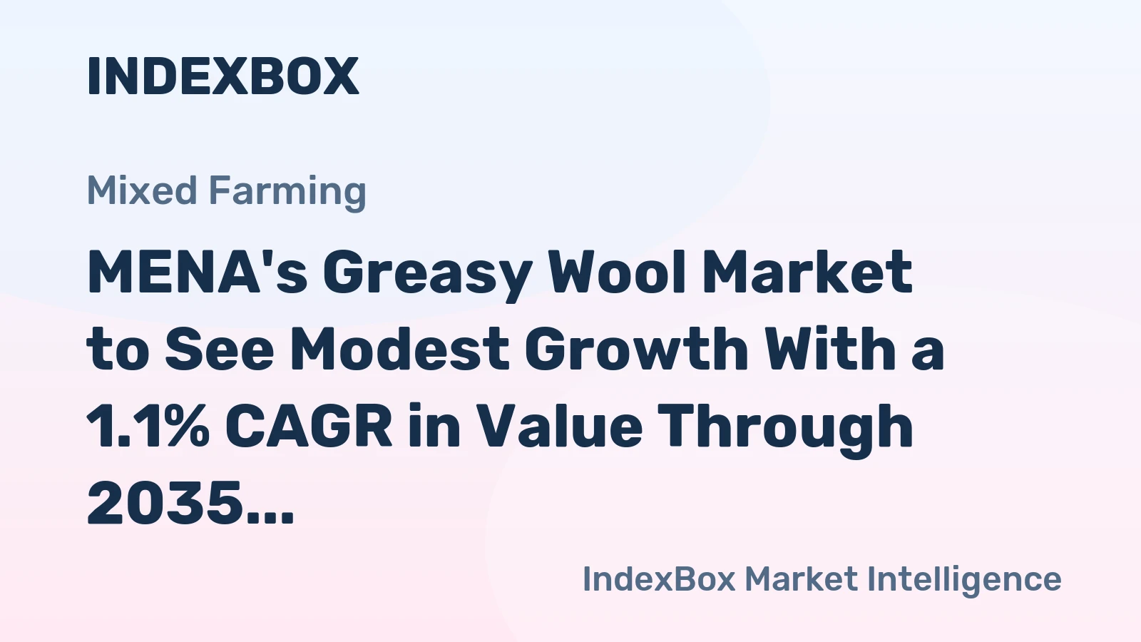 MENA's Greasy Wool Market to See Modest Growth With a 1.1% CAGR in Value Through 2035