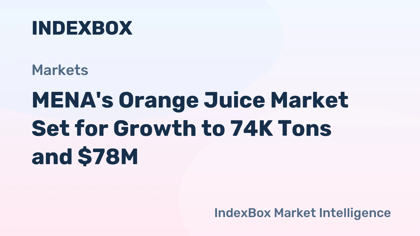 MENA's Orange Juice Market Set for Growth to 74K Tons and $78M
