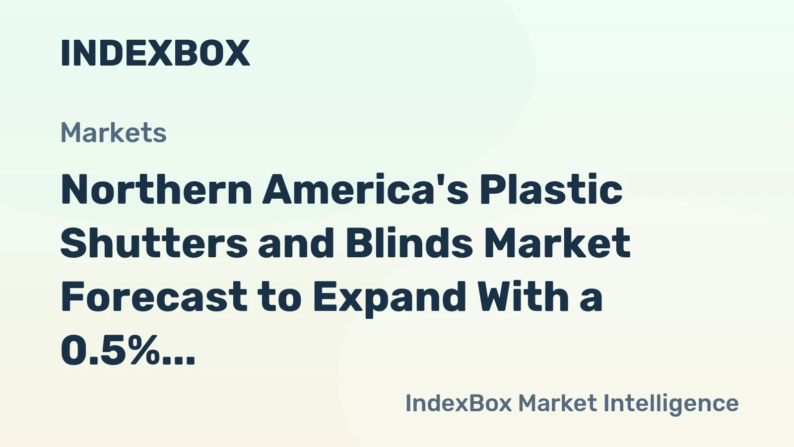 Northern America's Plastic Shutters and Blinds Market Forecast to Expand With a 0.5% Volume CAGR Through 2035