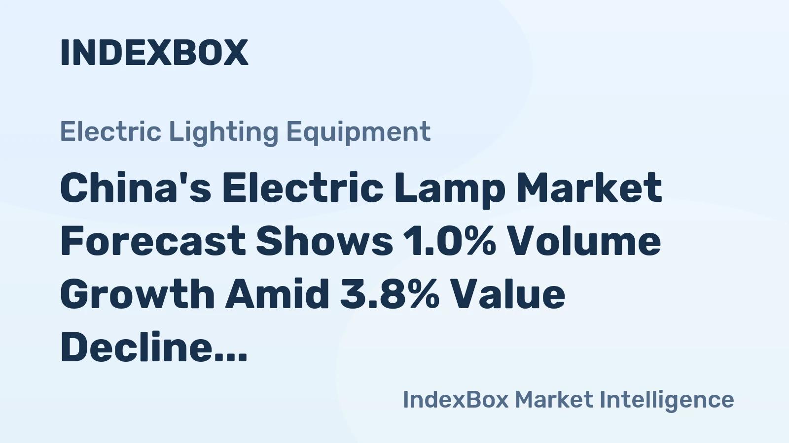China's Electric Lamp Market Forecast Shows 1.0% Volume Growth Amid 3.8% Value Decline