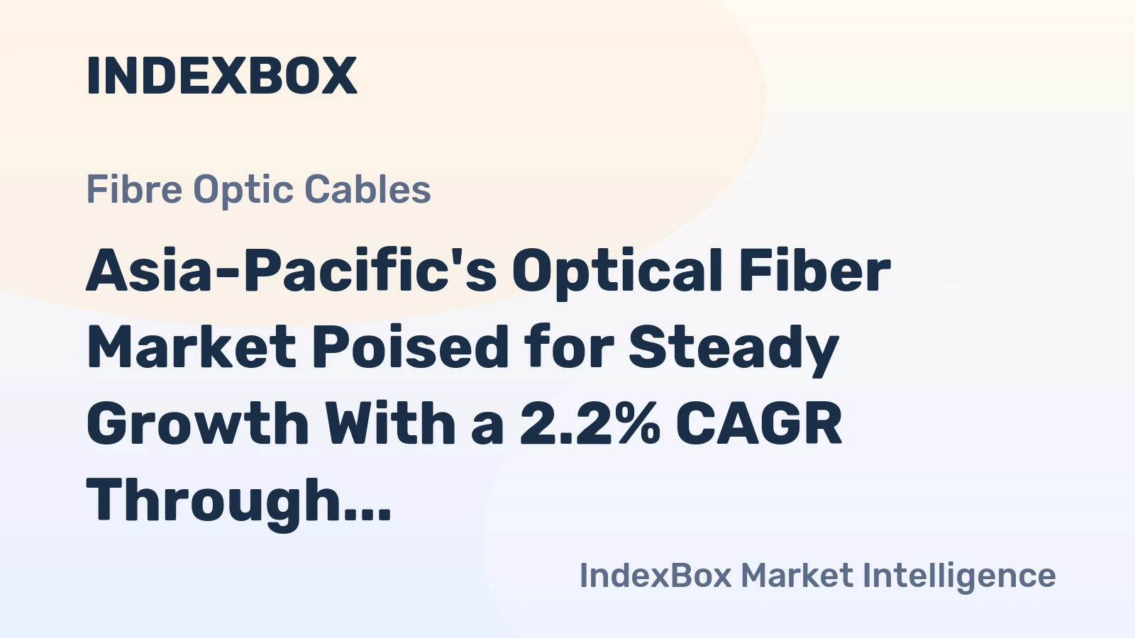 Asia-Pacific's Optical Fiber Market Poised for Steady Growth With a 2.2% CAGR Through 2035