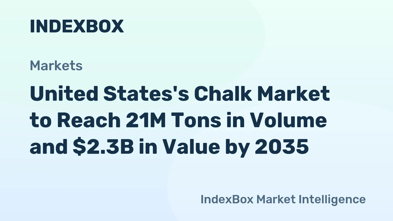 United States's Chalk Market to Reach 21M Tons in Volume and $2.3B in Value by 2035