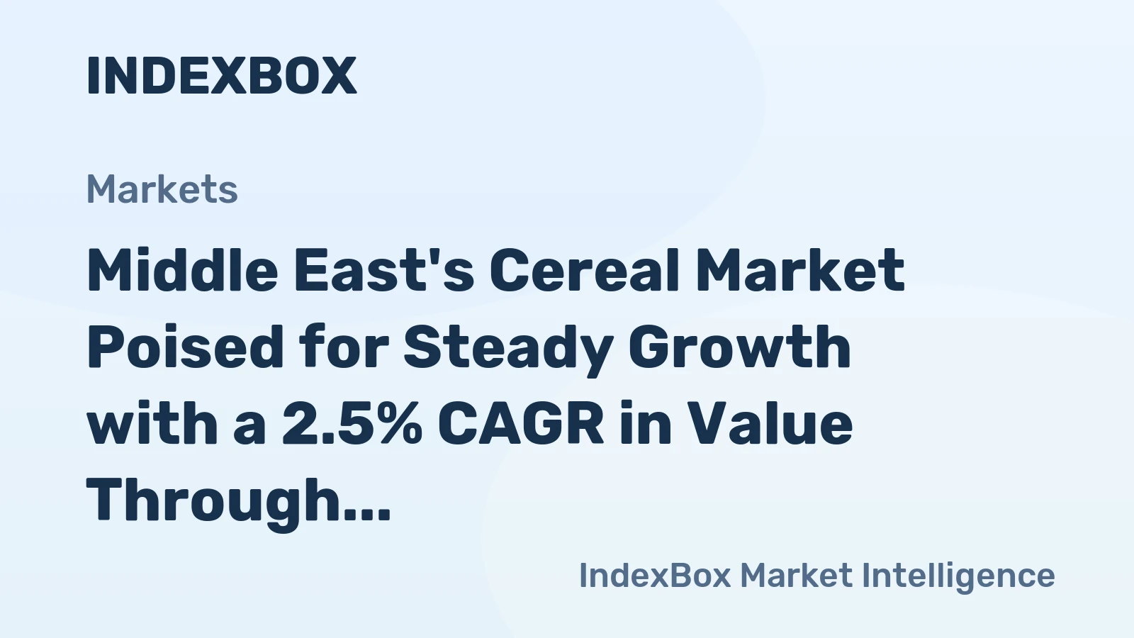 Middle East's Cereal Market Poised for Steady Growth with a 2.5% CAGR in Value Through 2035