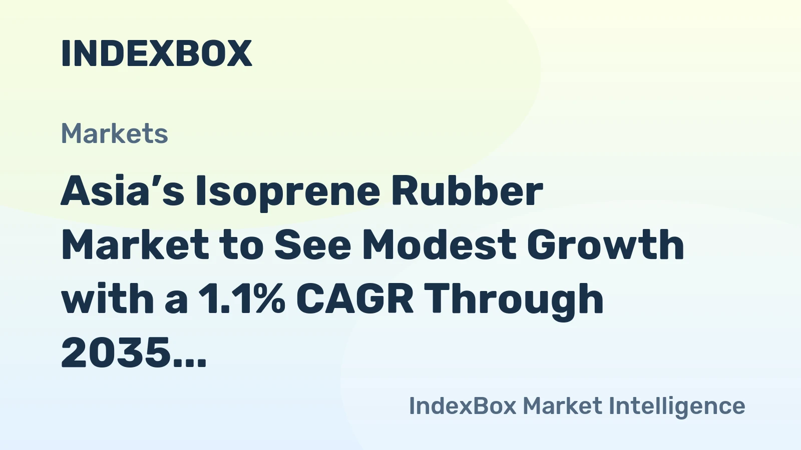 Asia’s Isoprene Rubber Market to See Modest Growth with a 1.1% CAGR Through 2035