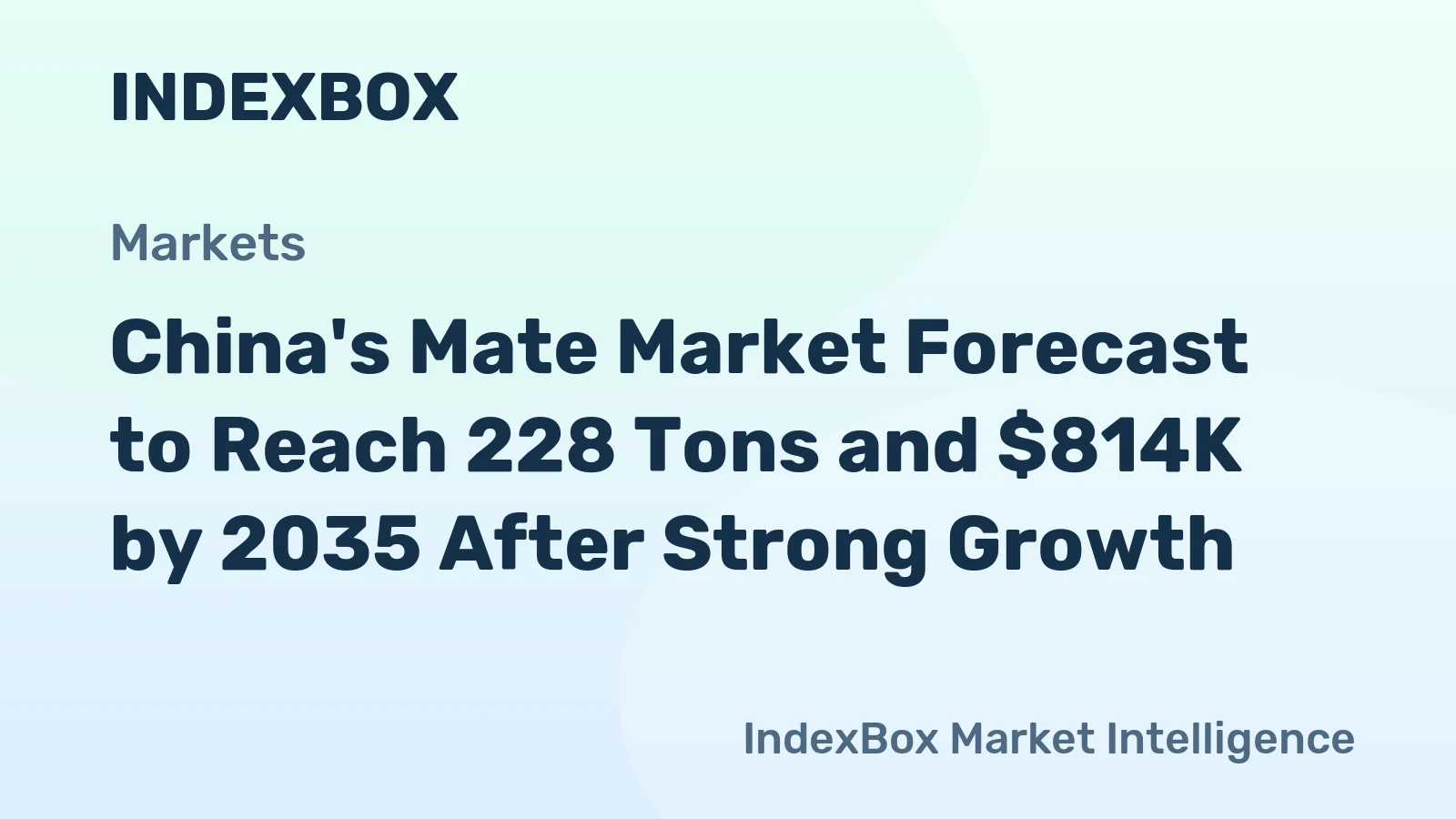 China's Mate Market Forecast to Reach 228 Tons and $814K by 2035 After Strong Growth