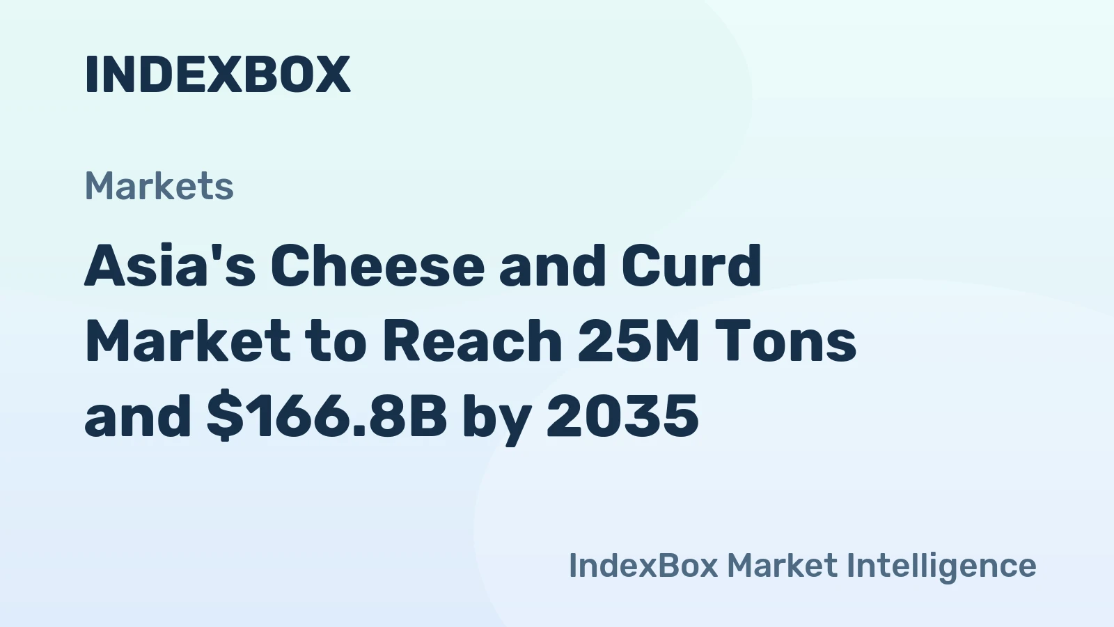 Asia's Cheese and Curd Market to Reach 25M Tons and $166.8B by 2035