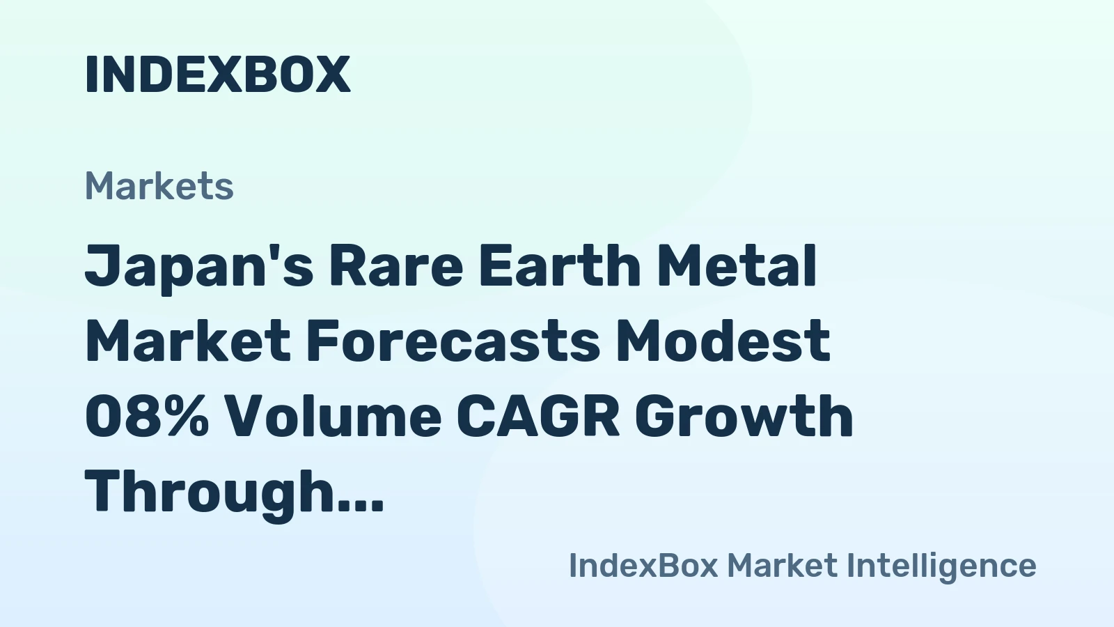 Japan's Rare Earth Metal Market Forecasts Modest 08% Volume CAGR Growth Through 2035