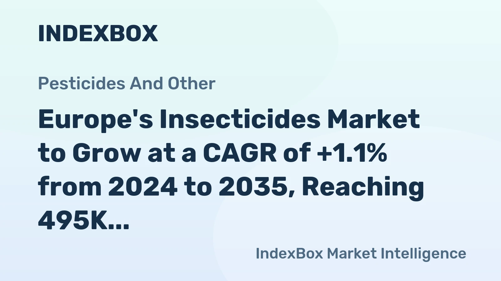 Europe's Insecticides Market to Grow at a CAGR of +1.1% from 2024 to 2035, Reaching 495K Tons