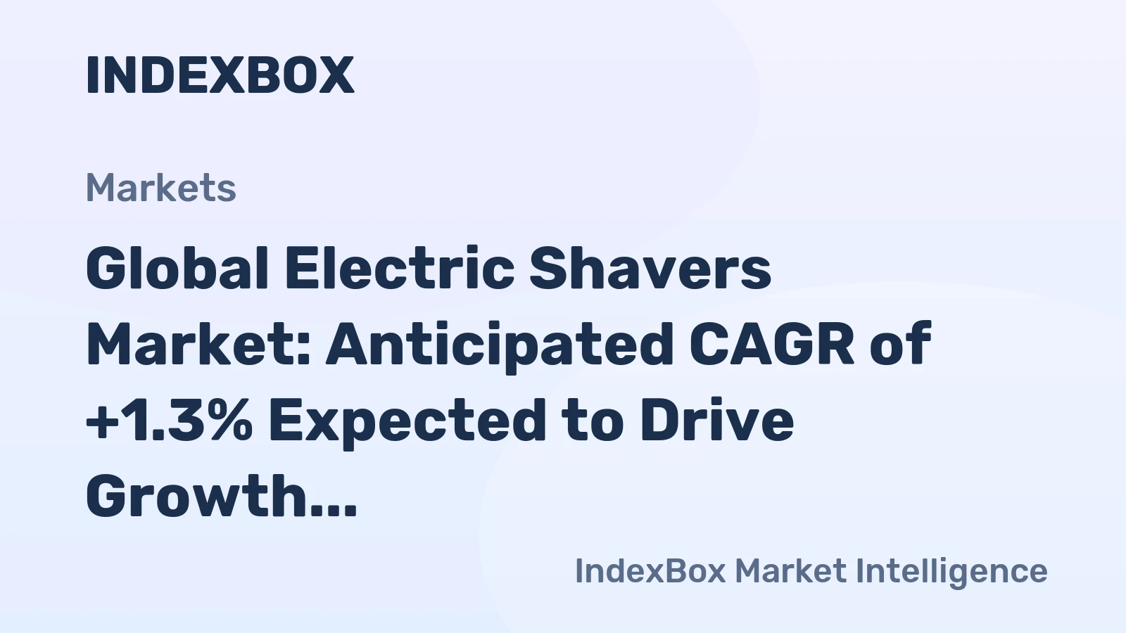 Global Electric Shavers Market: Anticipated CAGR of +1.3% Expected to Drive Growth