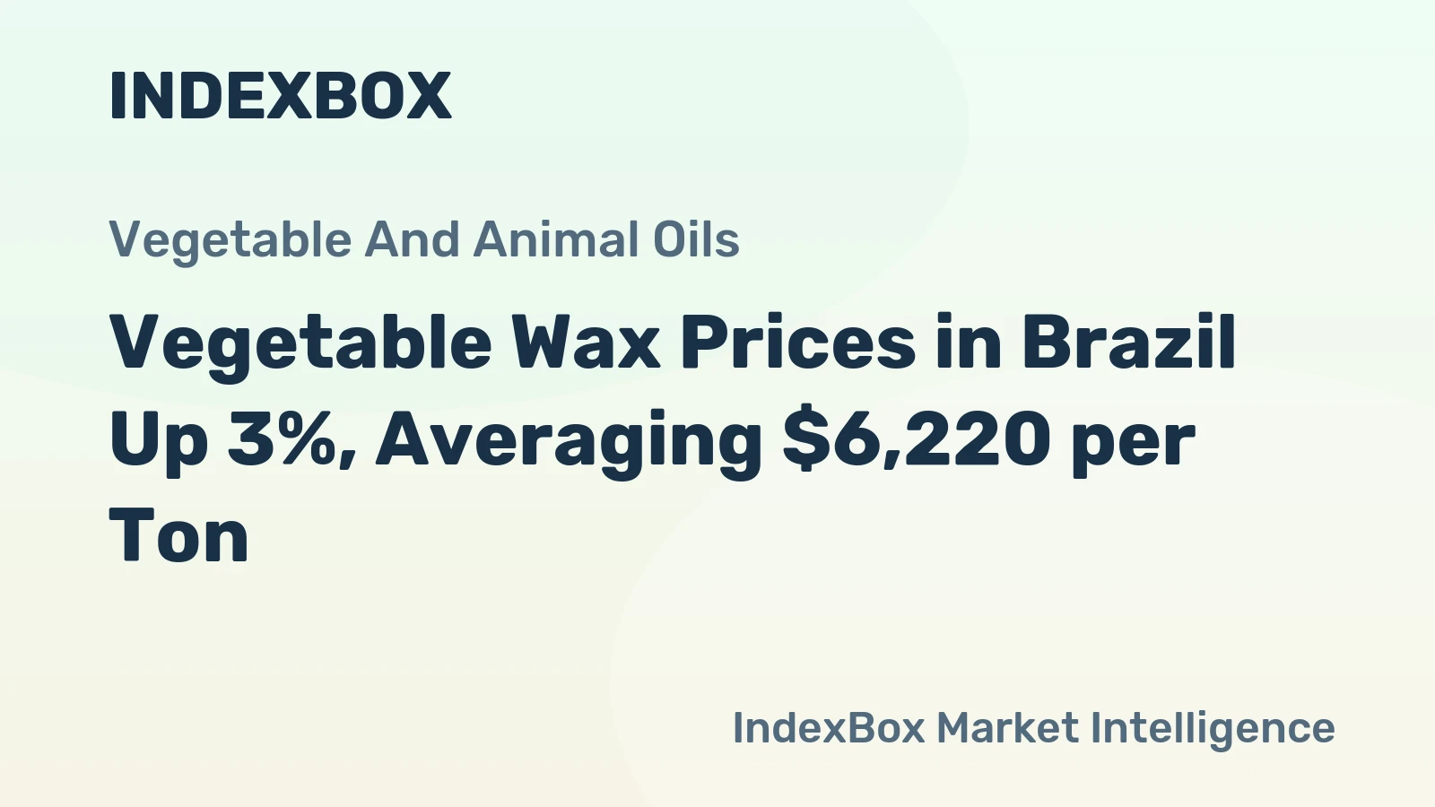 Vegetable Wax Prices in Brazil Up 3%, Averaging $6,220 per Ton
