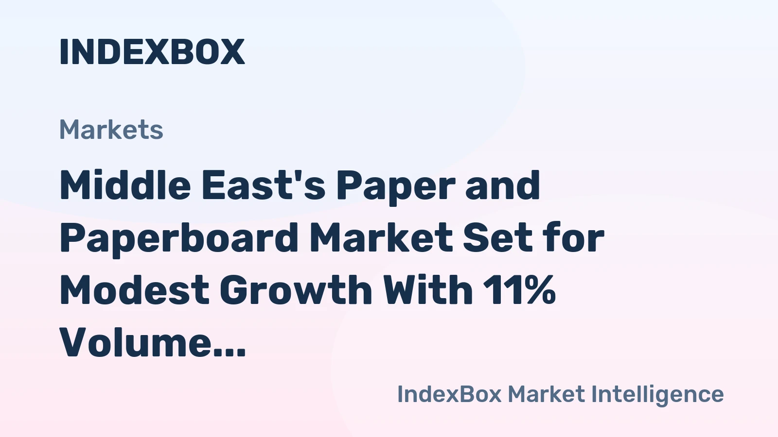 Middle East's Paper and Paperboard Market Set for Modest Growth With 11% Volume CAGR Through 2035