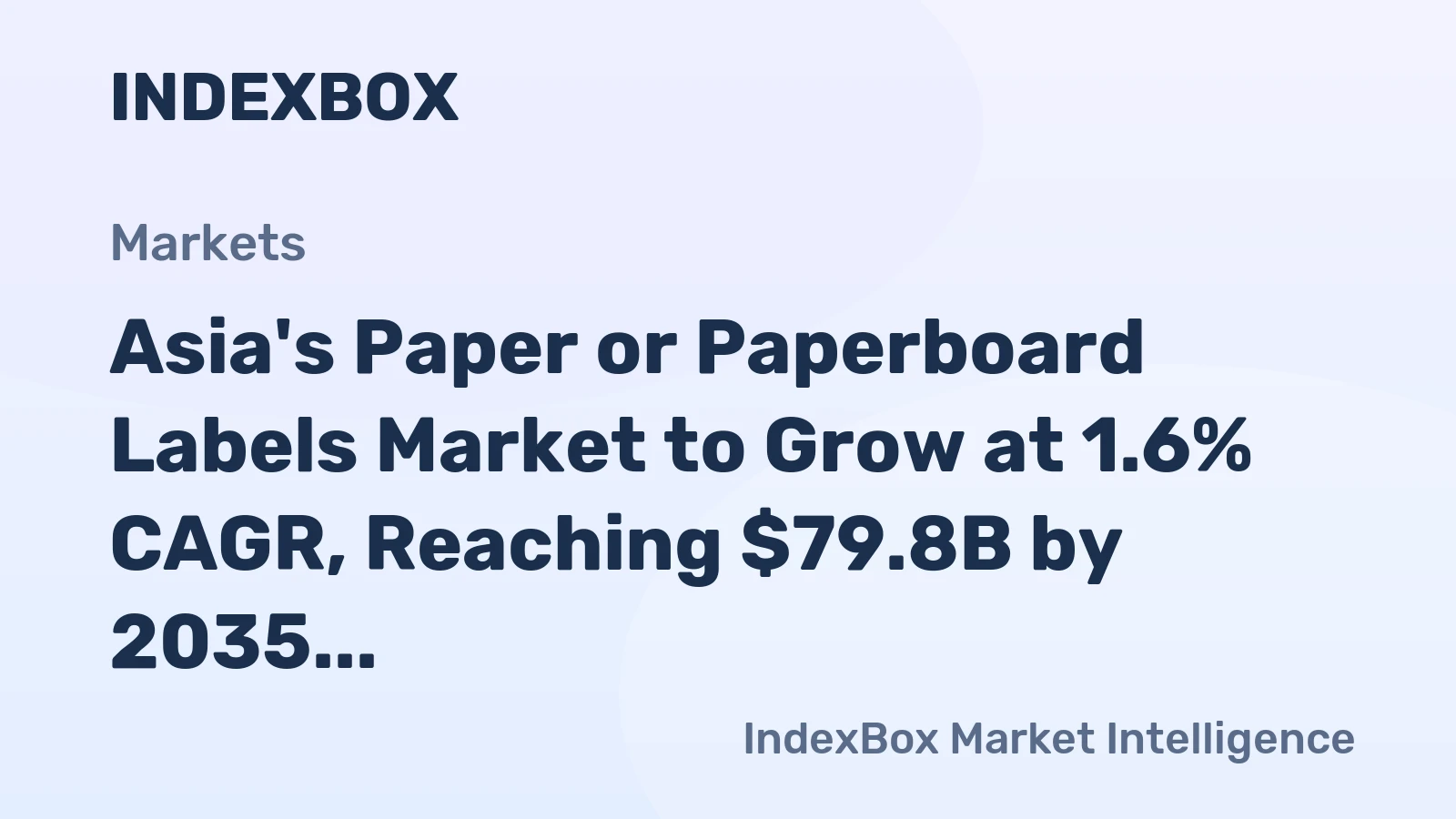 Asia's Paper or Paperboard Labels Market to Grow at 1.6% CAGR, Reaching $79.8B by 2035