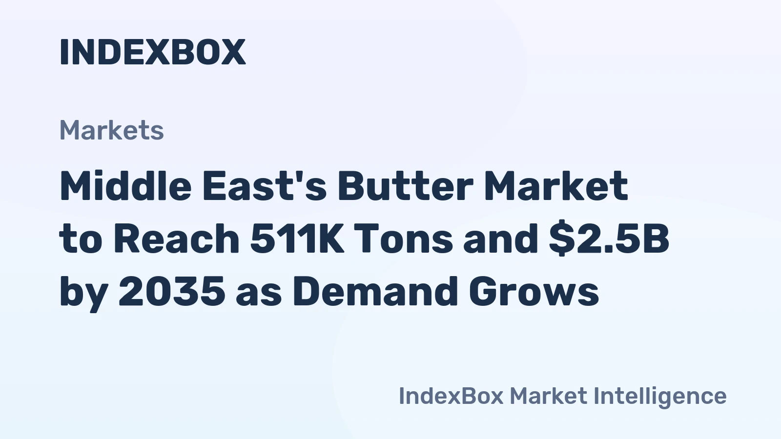Middle East's Butter Market to Reach 511K Tons and $2.5B by 2035 as Demand Grows