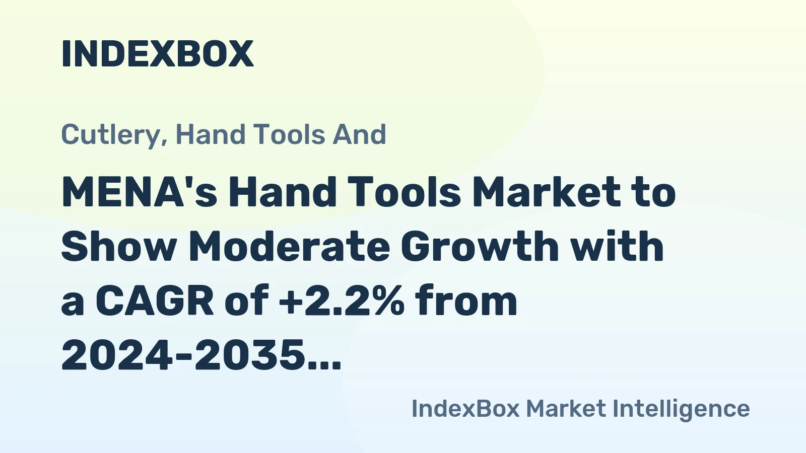 MENA's Hand Tools Market to Show Moderate Growth with a CAGR of +2.2% from 2024-2035