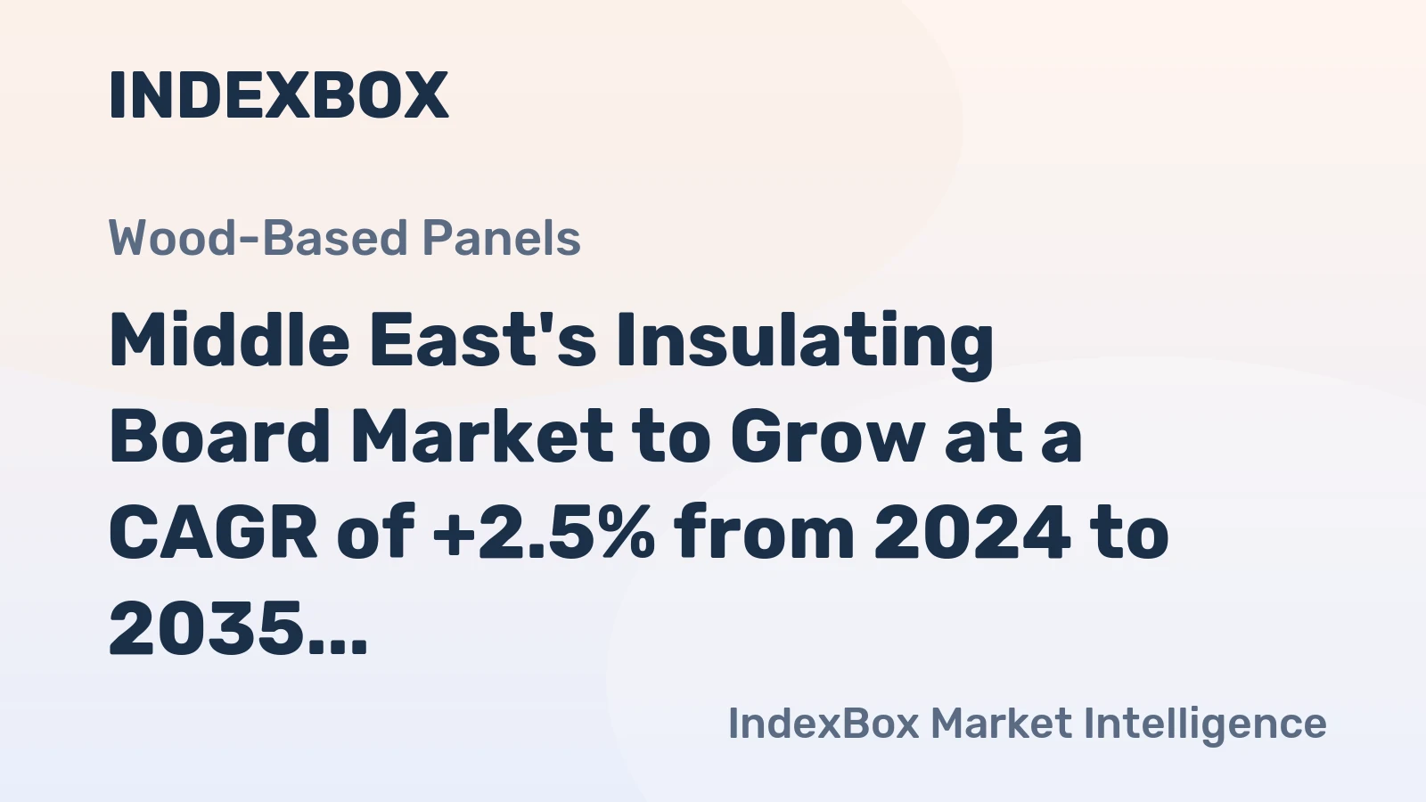 Middle East's Insulating Board Market to Grow at a CAGR of +2.5% from 2024 to 2035, Reaching 2.7M Cubic Meters in Volume