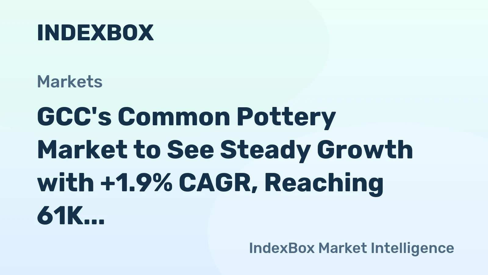 GCC's Common Pottery Market to See Steady Growth with +1.9% CAGR, Reaching 61K tons by 2035