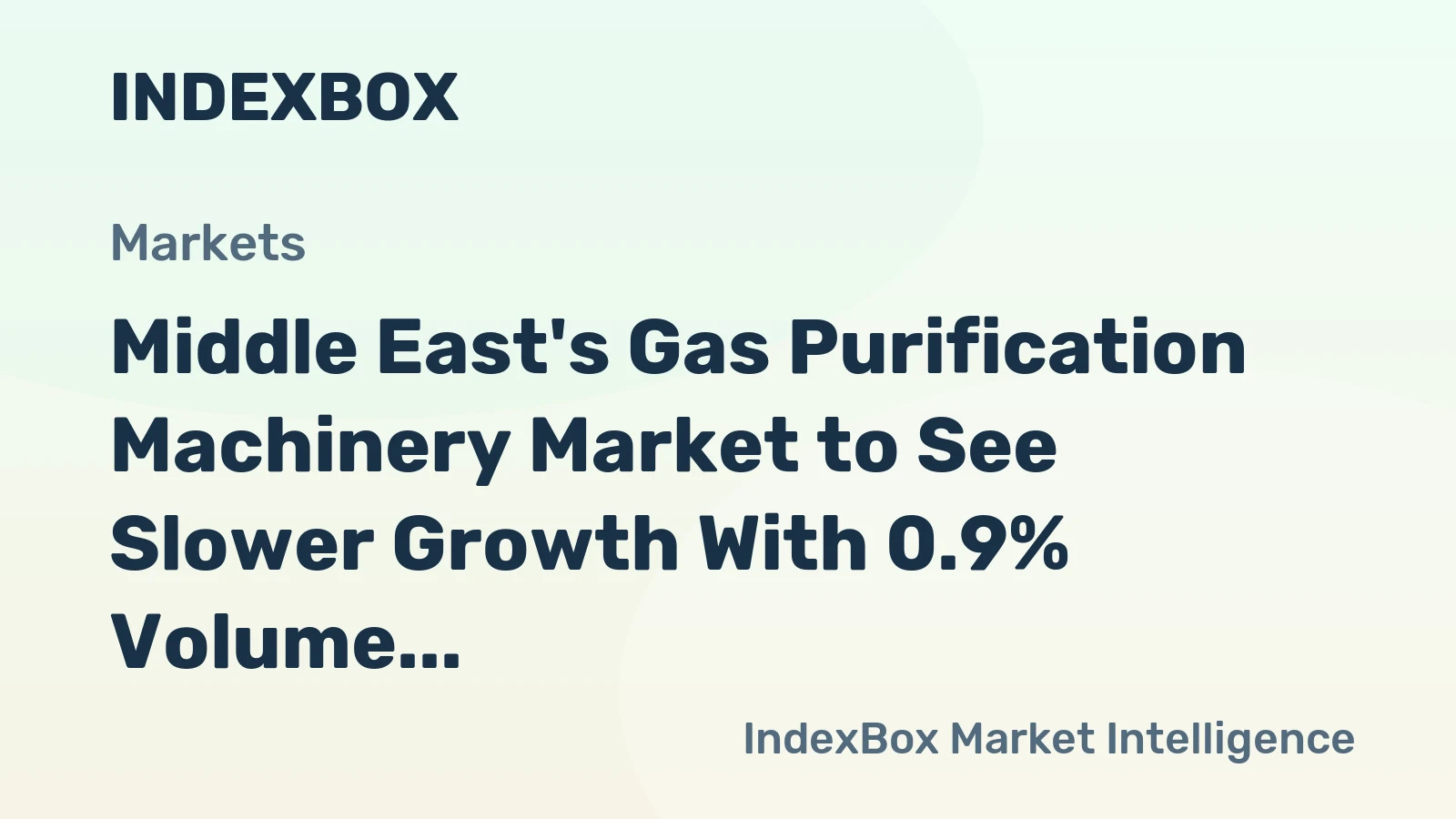 Middle East's Gas Purification Machinery Market to See Slower Growth With 0.9% Volume CAGR Through 2035