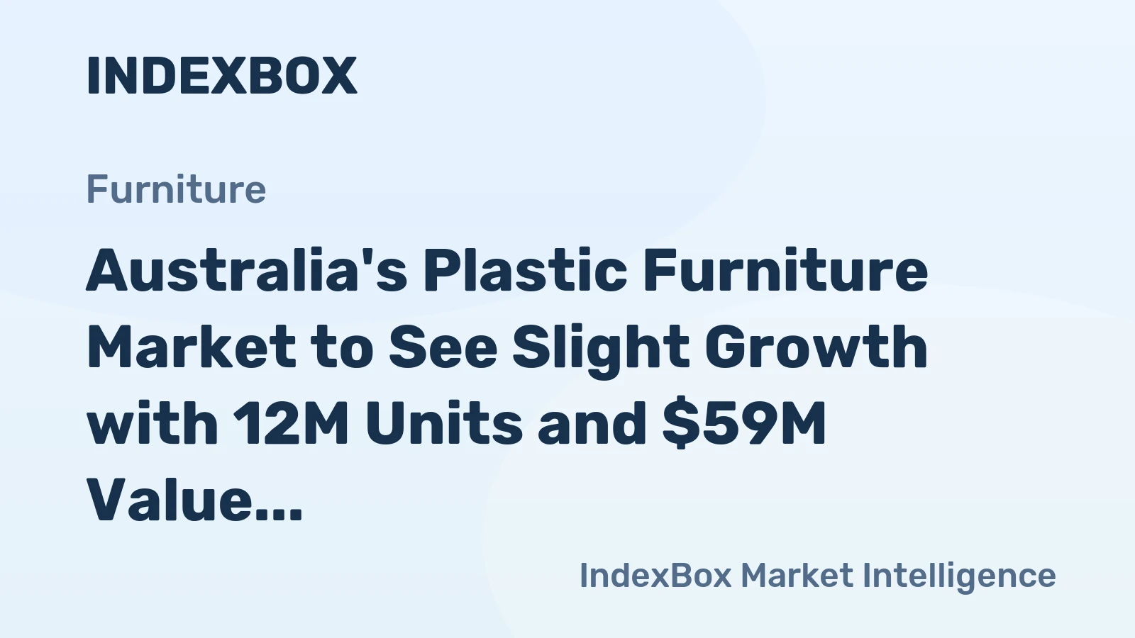 Australia's Plastic Furniture Market to See Slight Growth with 12M Units and $59M Value by 2035