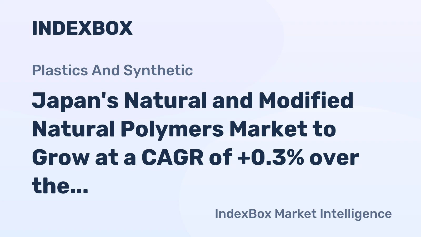 Japan's Natural and Modified Natural Polymers Market to Grow at a CAGR of +0.3% over the Next Decade