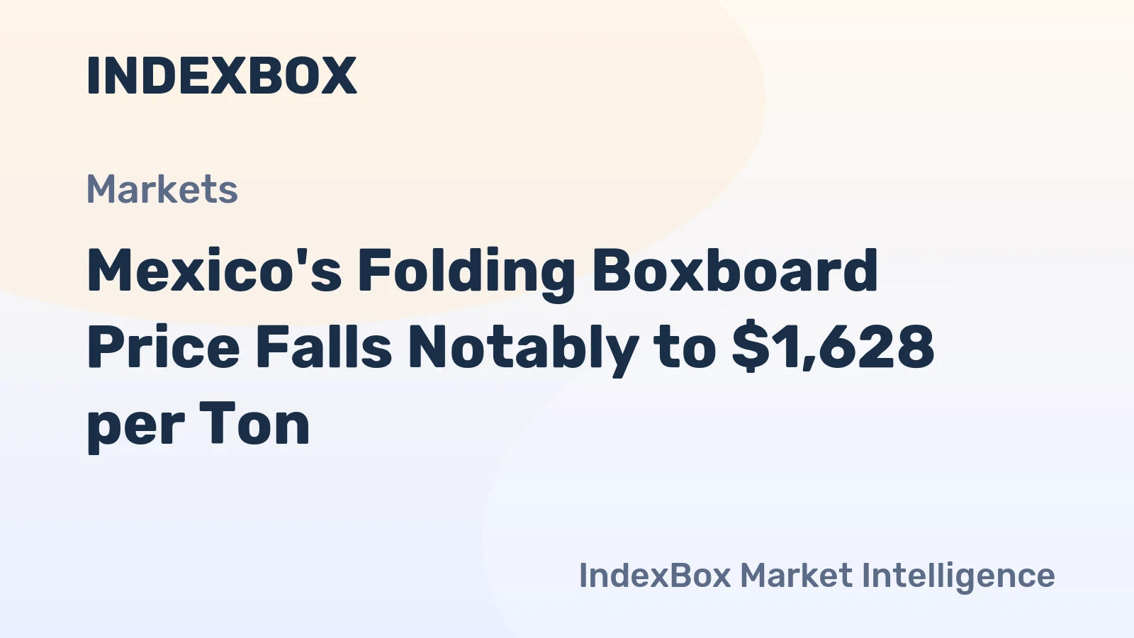Mexico's Folding Boxboard Price Falls Notably to $1,628 per Ton