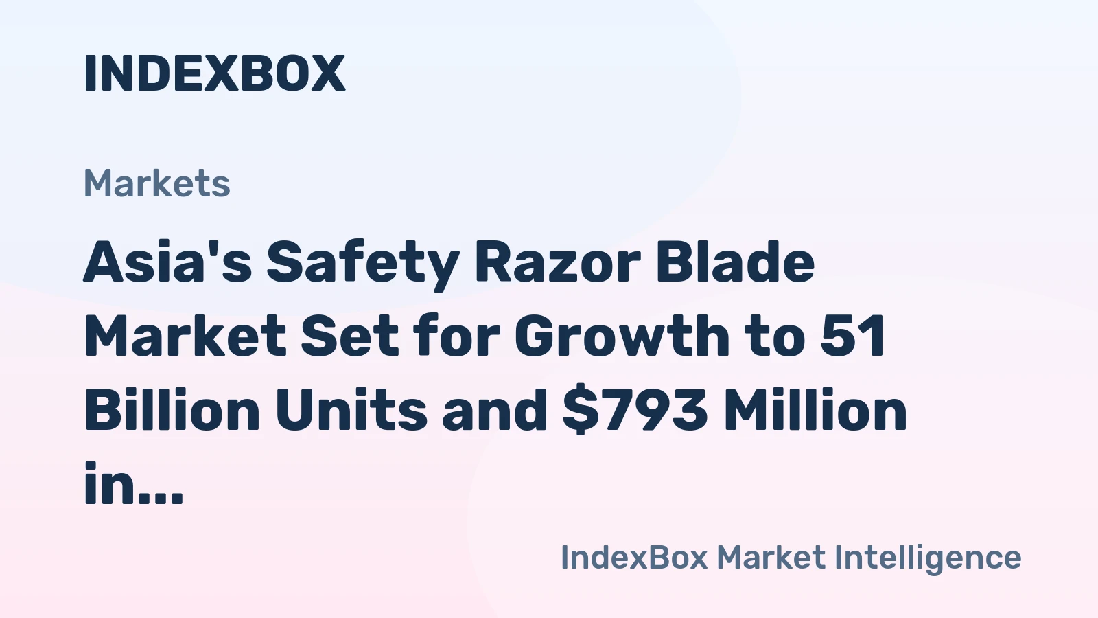 Asia's Safety Razor Blade Market Set for Growth to 51 Billion Units and $793 Million in Value