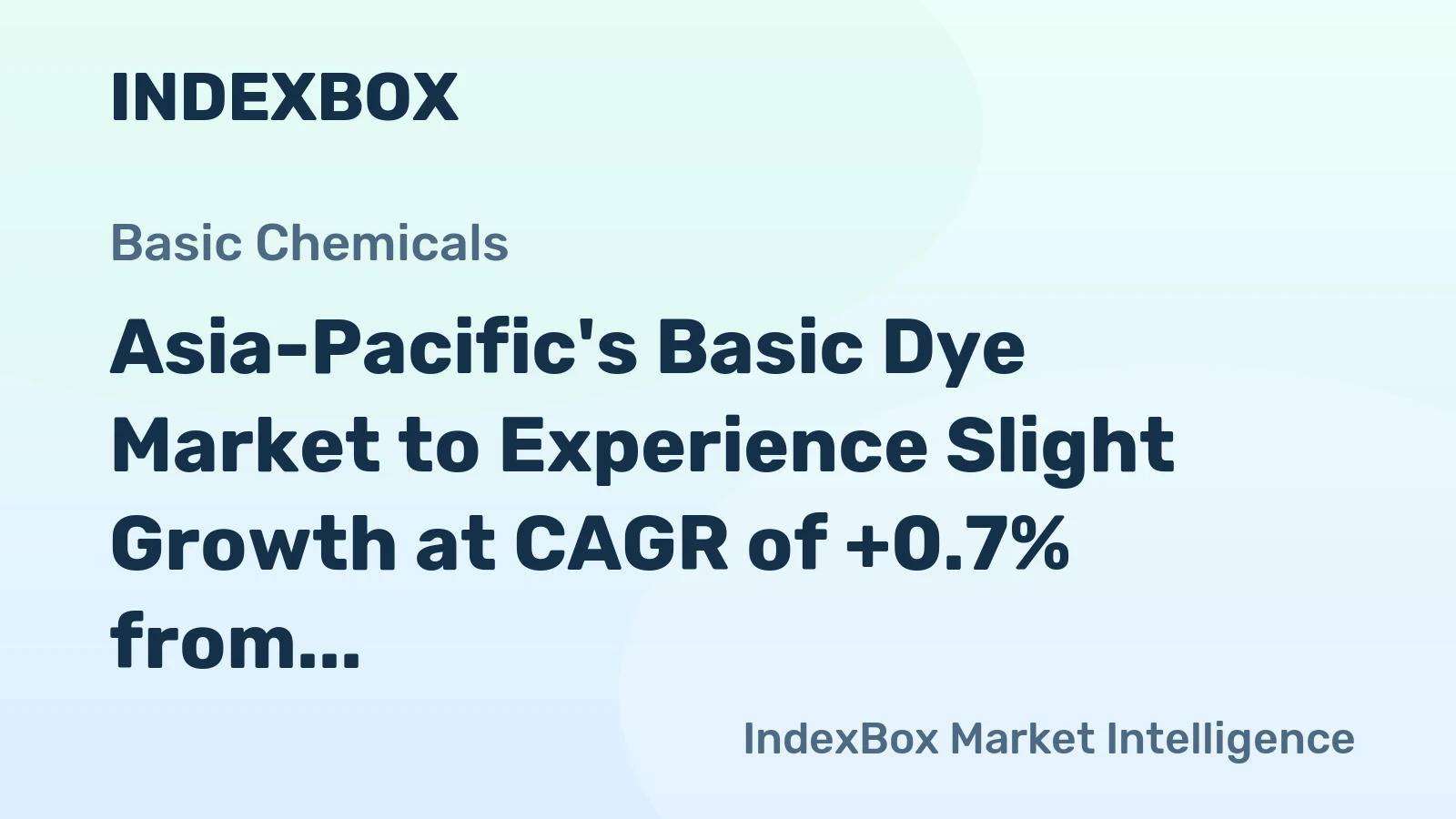 Asia-Pacific's Basic Dye Market to Experience Slight Growth at CAGR of +0.7% from 2024 to 2035