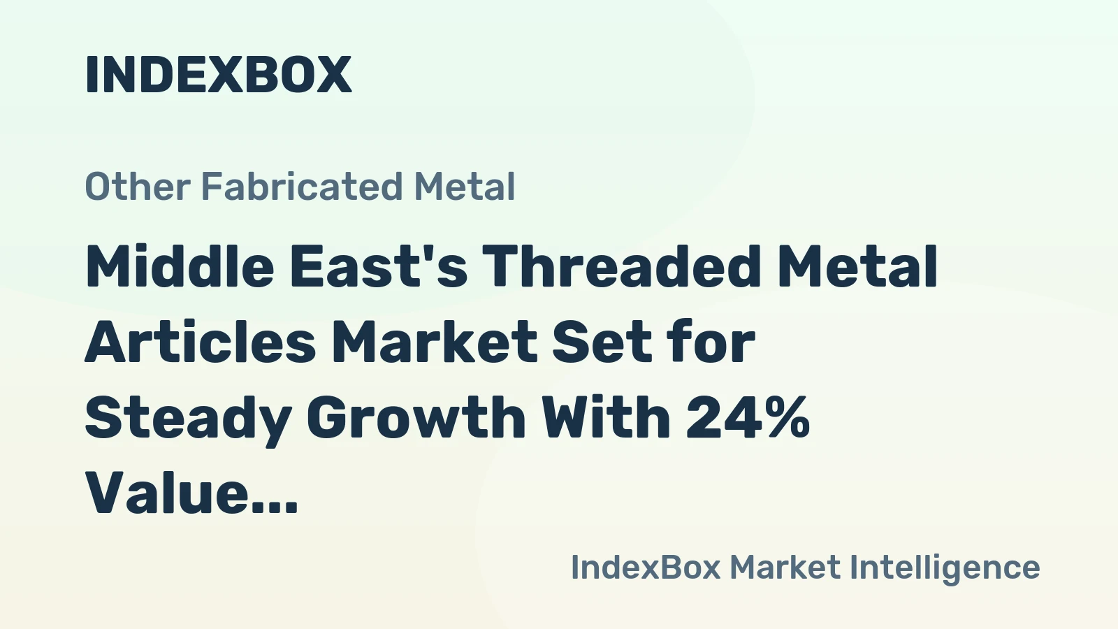 Middle East's Threaded Metal Articles Market Set for Steady Growth With 24% Value CAGR Through 2035