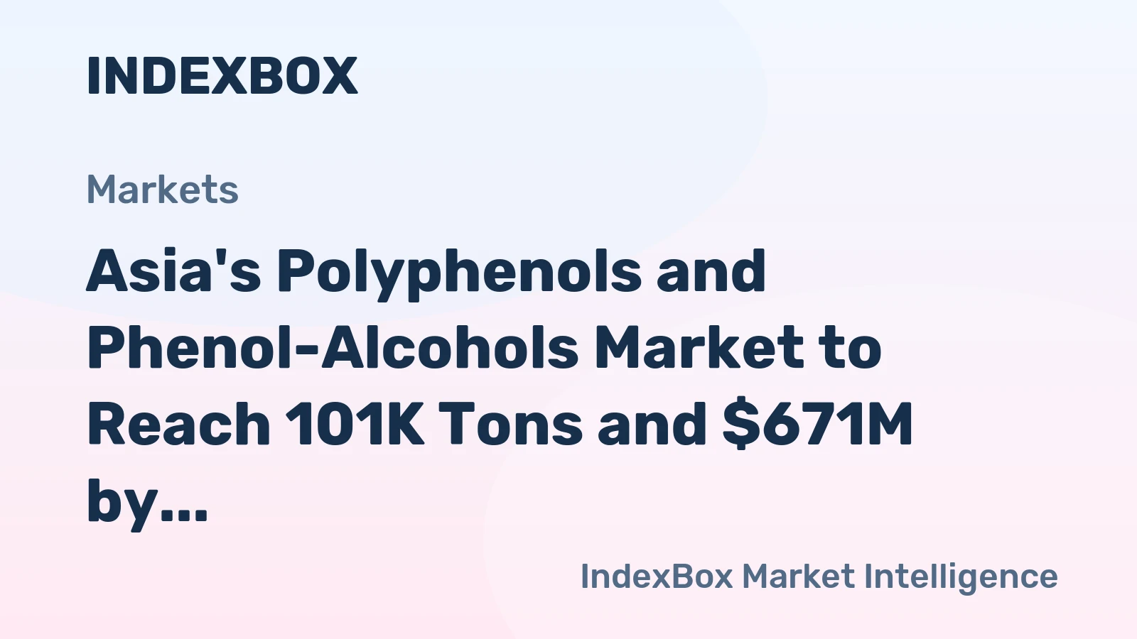 Asia's Polyphenols and Phenol-Alcohols Market to Reach 101K Tons and $671M by 2035, Forecasting Moderate Growth