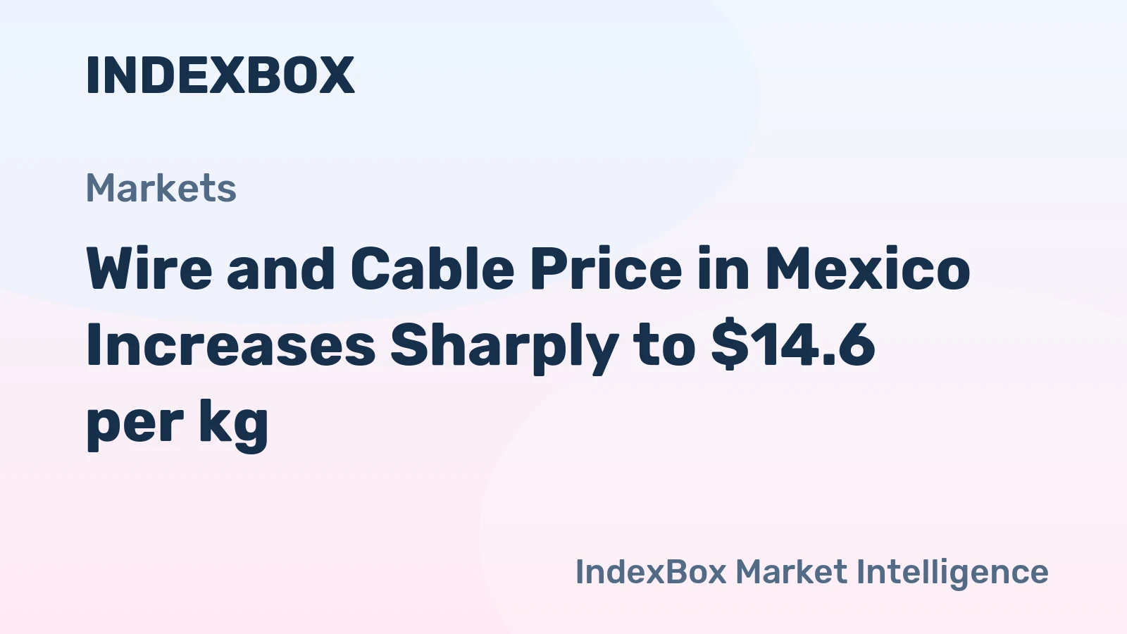 Wire and Cable Price in Mexico Increases Sharply to $14.6 per kg