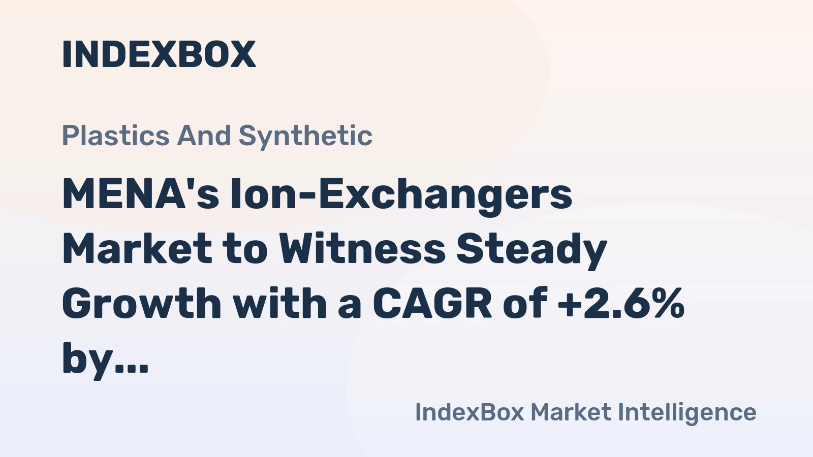 MENA's Ion-Exchangers Market to Witness Steady Growth with a CAGR of +2.6% by 2035