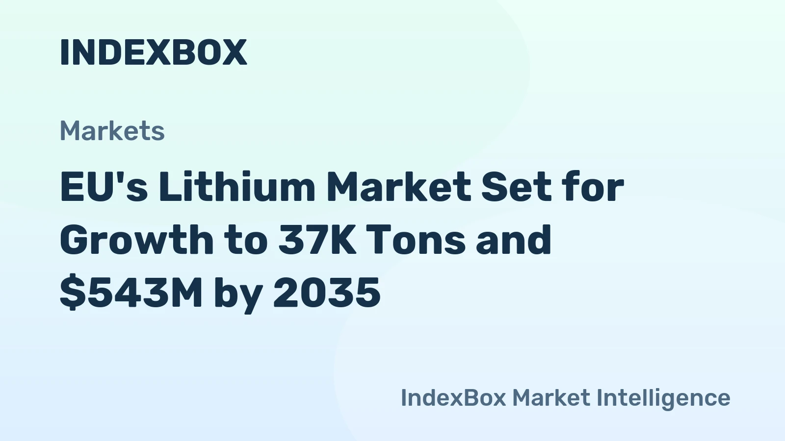 EU's Lithium Market Set for Growth to 37K Tons and $543M by 2035