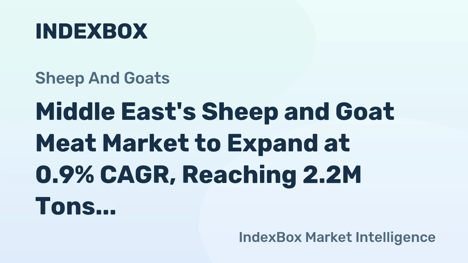 Middle East's Sheep and Goat Meat Market to Expand at 0.9% CAGR, Reaching 2.2M Tons by 2035