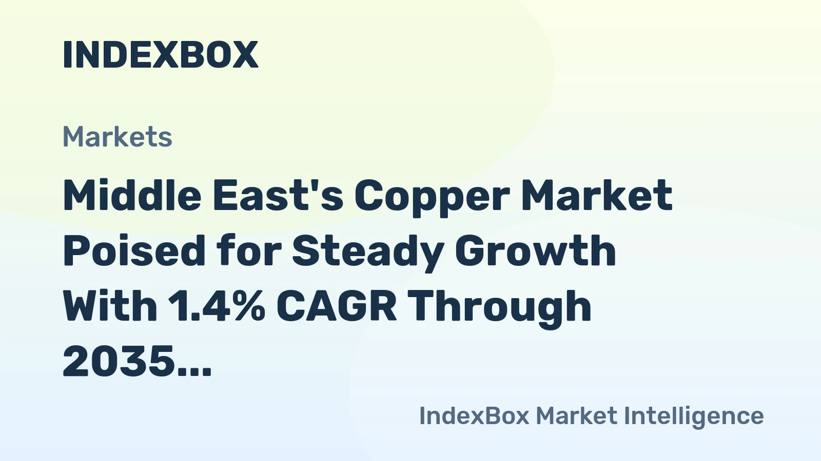 Middle East's Copper Market Poised for Steady Growth With 1.4% CAGR Through 2035