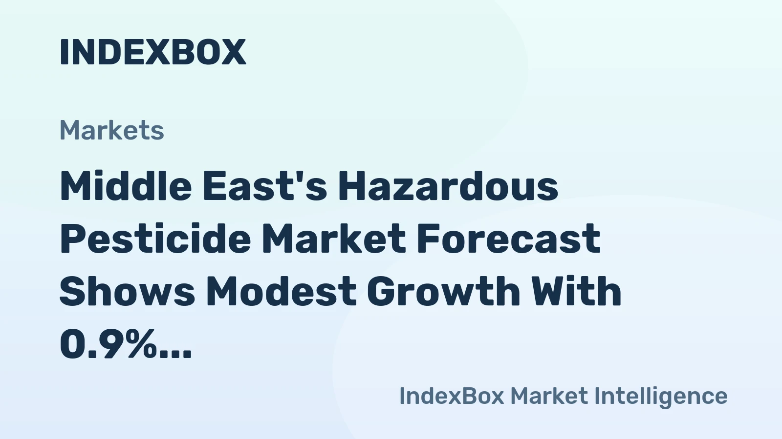 Middle East's Hazardous Pesticide Market Forecast Shows Modest Growth With 0.9% CAGR Through 2035