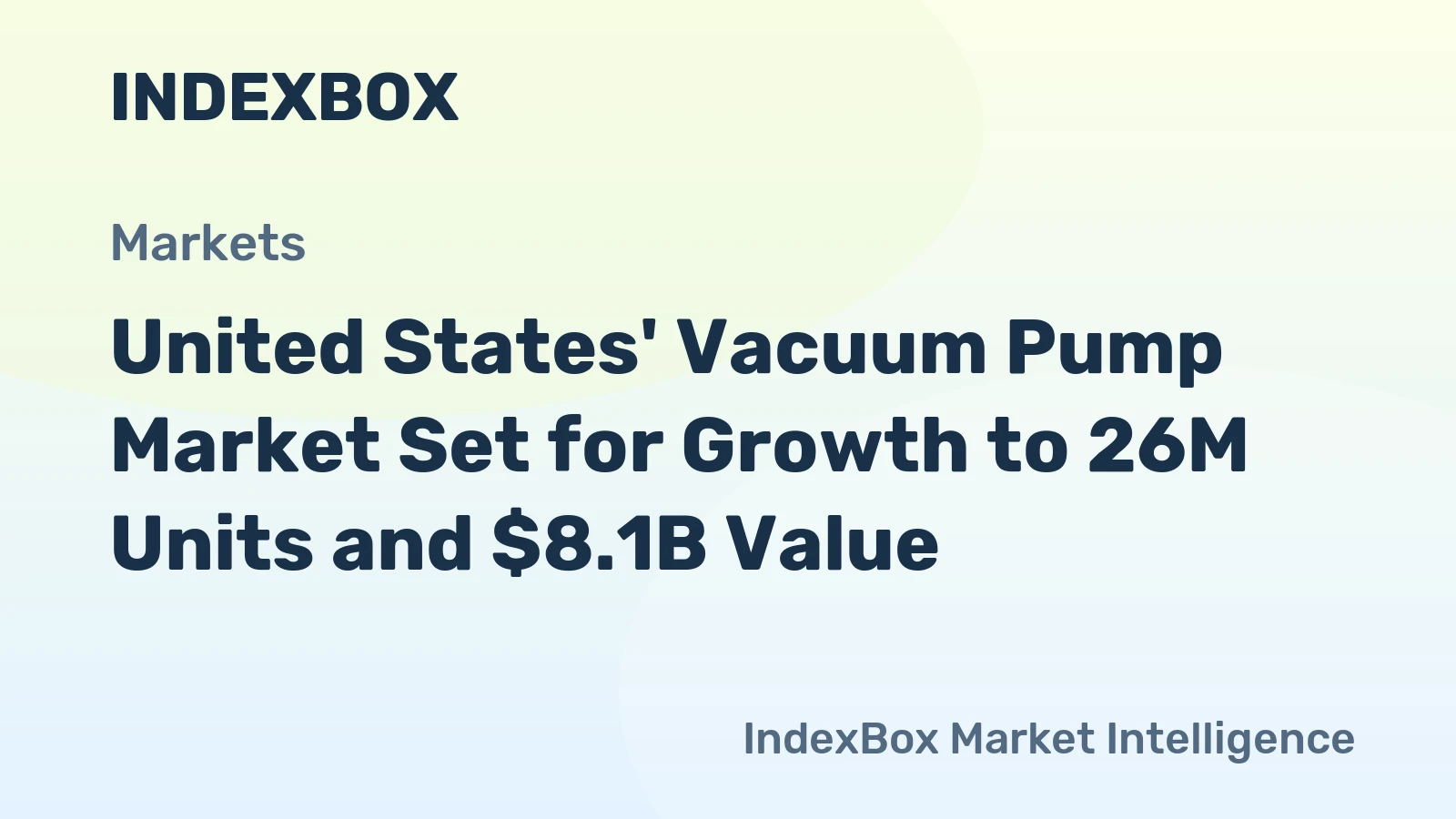 United States' Vacuum Pump Market Set for Growth to 26M Units and $8.1B Value