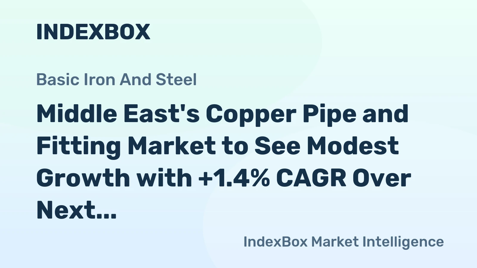 Middle East's Copper Pipe and Fitting Market to See Modest Growth with +1.4% CAGR Over Next Decade