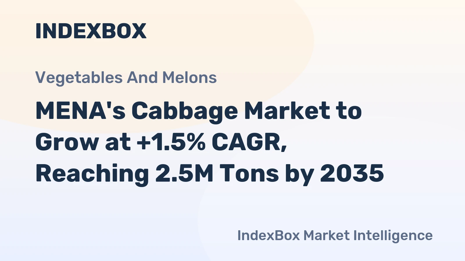 MENA's Cabbage Market to Grow at +1.5% CAGR, Reaching 2.5M Tons by 2035