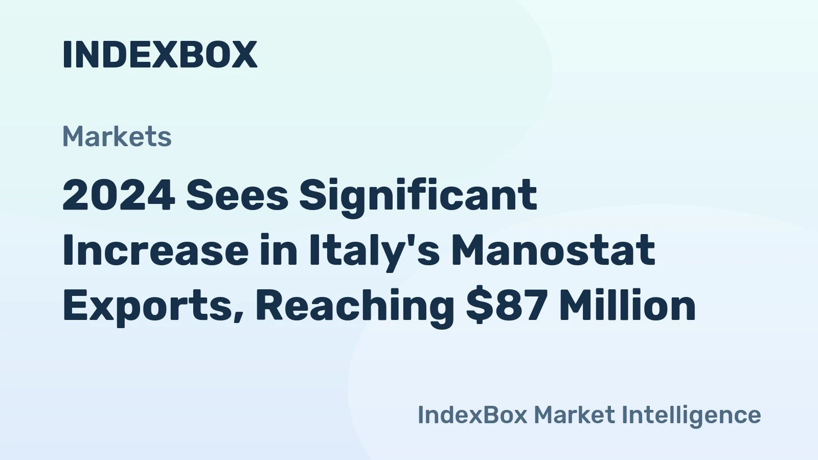 2024 Sees Significant Increase in Italy's Manostat Exports, Reaching $87 Million
