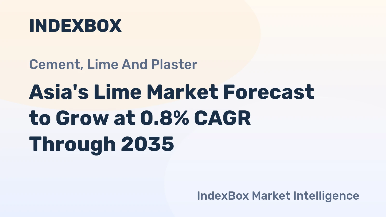 Asia's Lime Market Forecast to Grow at 0.8% CAGR Through 2035