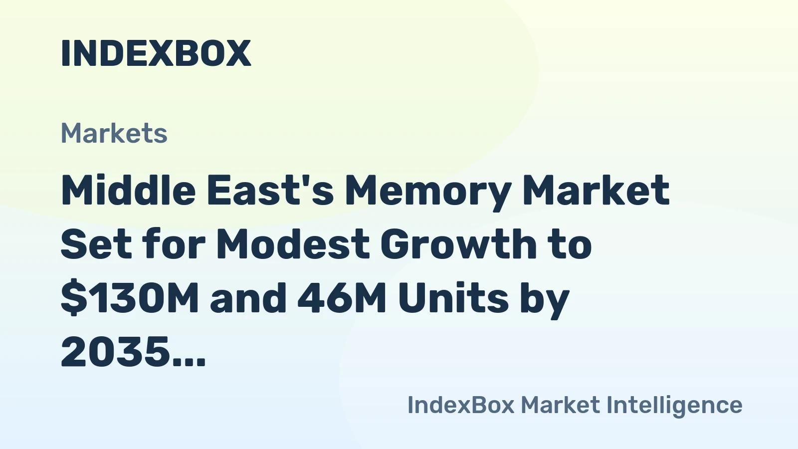 Middle East's Memory Market Set for Modest Growth to $130M and 46M Units by 2035