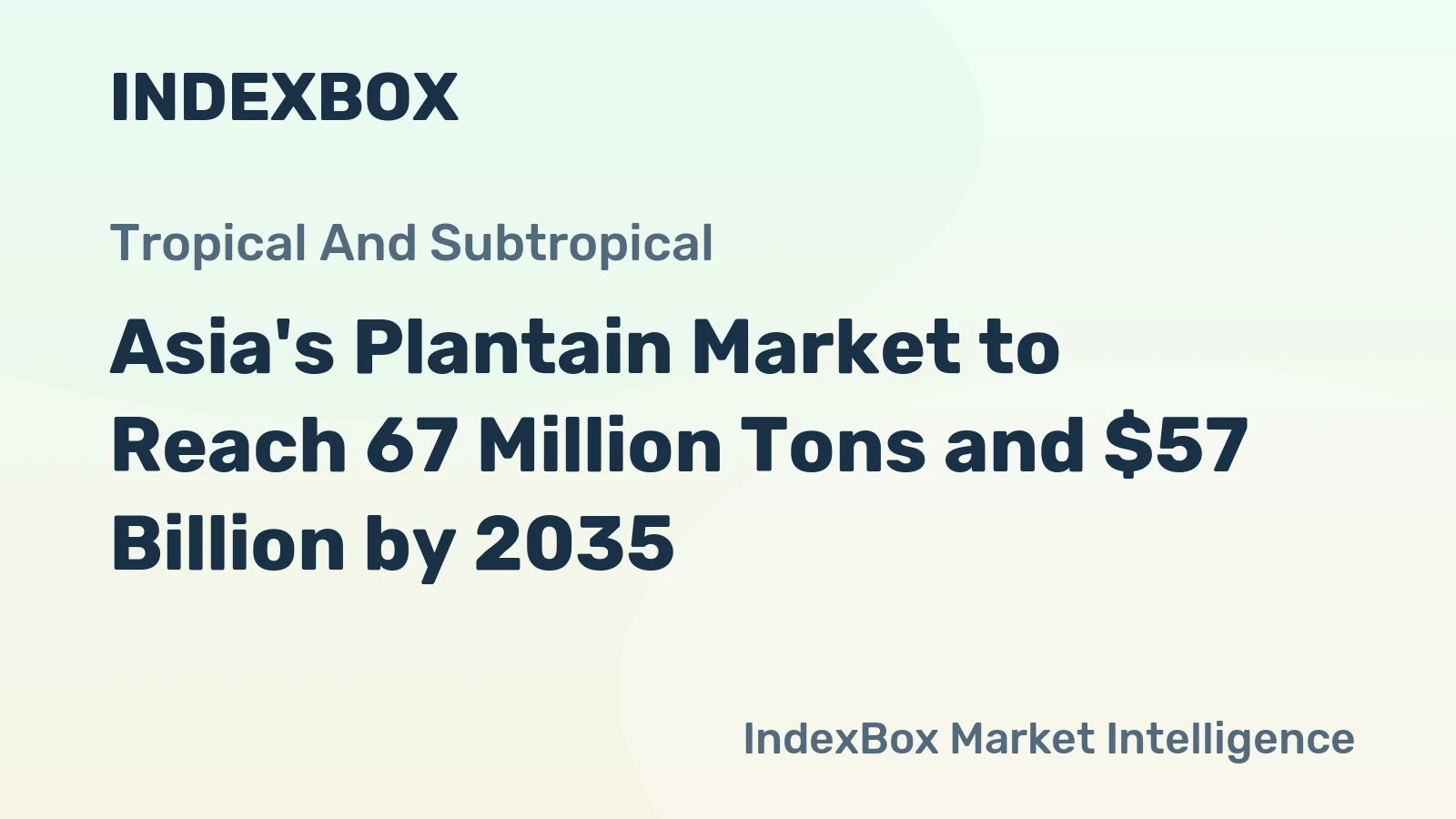 Asia's Plantain Market to Reach 67 Million Tons and $57 Billion by 2035